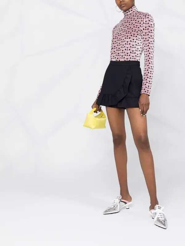 Red Valentino Ruffle-detail High-waisted Shorts