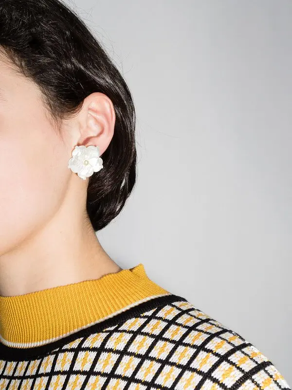 JENNIFER BEHR Mother-of-pearl Flower Stud Earrings