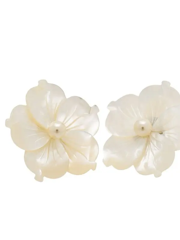 JENNIFER BEHR Mother-of-pearl Flower Stud Earrings