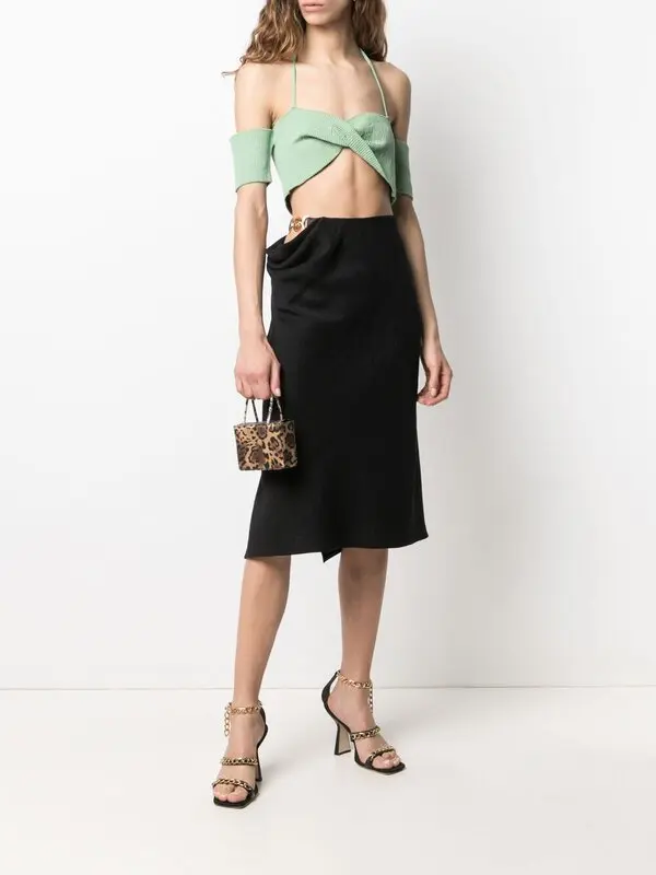 Versace Medusa Satin Midi Skirt