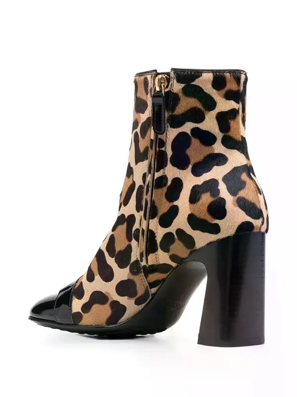 TOD'S Leopard Print Heeled Boots