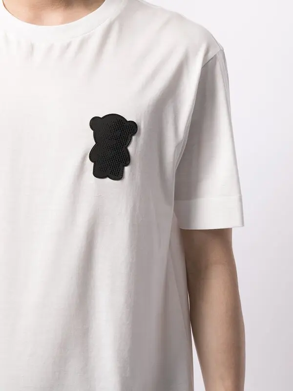 Emporio Armani Teddy Bear Patch Cotton T-Shirt In White - 68% Off 
