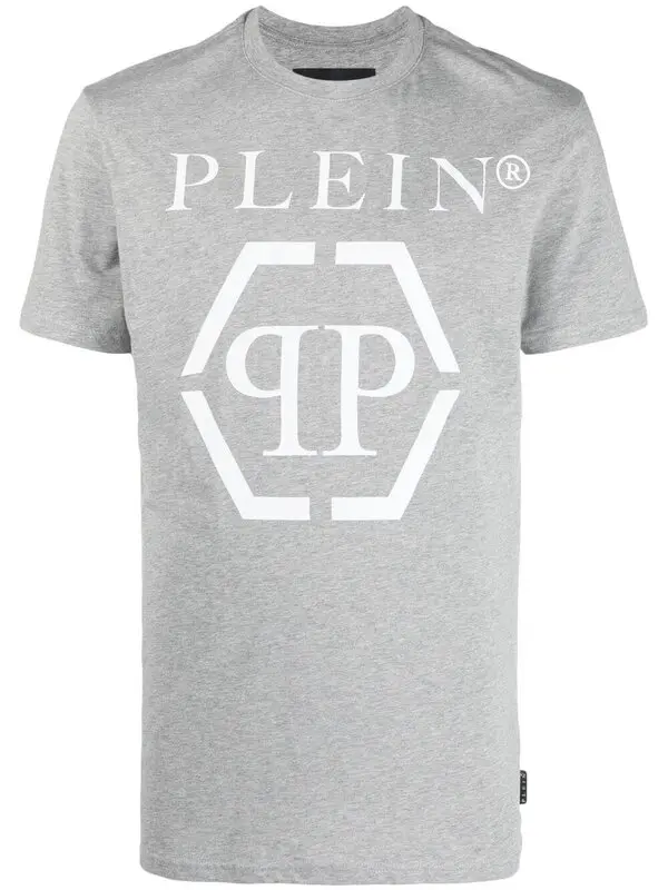 Philipp Plein Ss Hexagon Cotton T-shirt - Grey