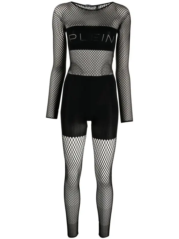 Philipp Plein Mesh-panelled Jumpsuit - Black