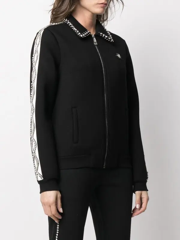 Philipp Plein Embellished Logo Bomber Jacket