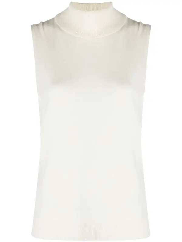 N.peal Sleeveless Knitted Top - White
