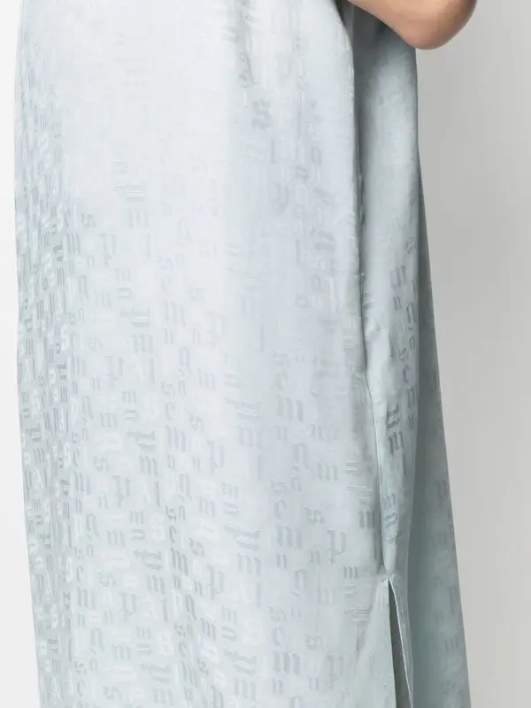 Palm Angels Monogram-print Slip Dress - Blue