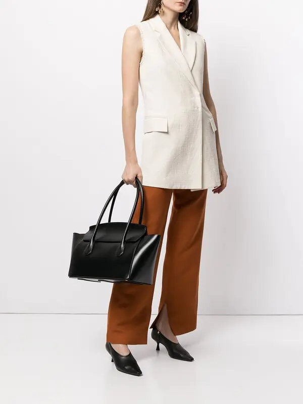 Bally Sandah Leather Top-Handle Bag - Black | Editorialist