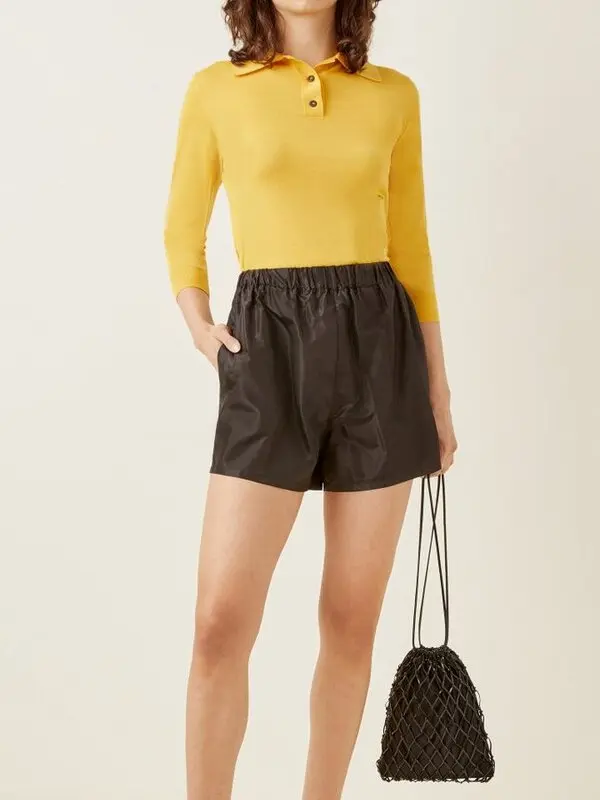 Prada Silk Logo Shorts