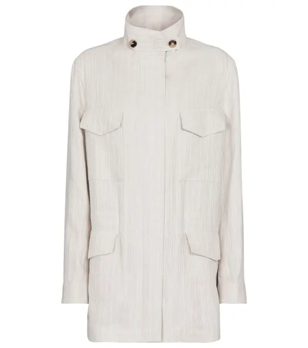 Loro Piana Traveller Herringbone Linen Jacket