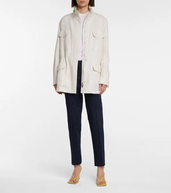 Loro Piana Traveller Herringbone Linen Jacket
