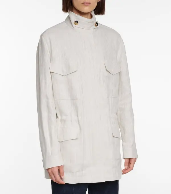 Loro Piana Traveller Herringbone Linen Jacket