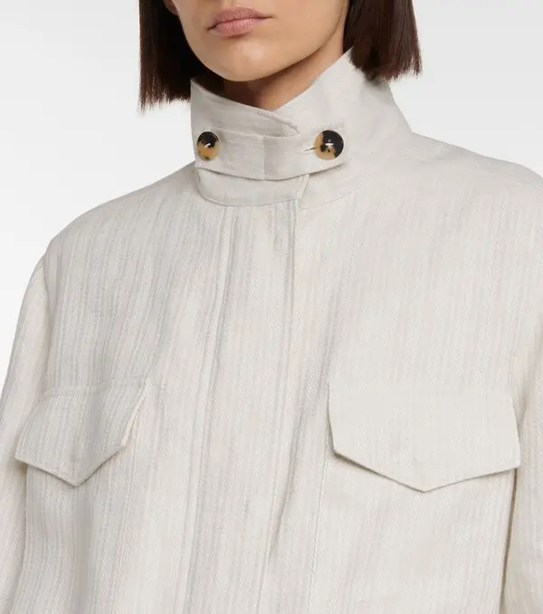 Loro Piana Traveller Herringbone Linen Jacket