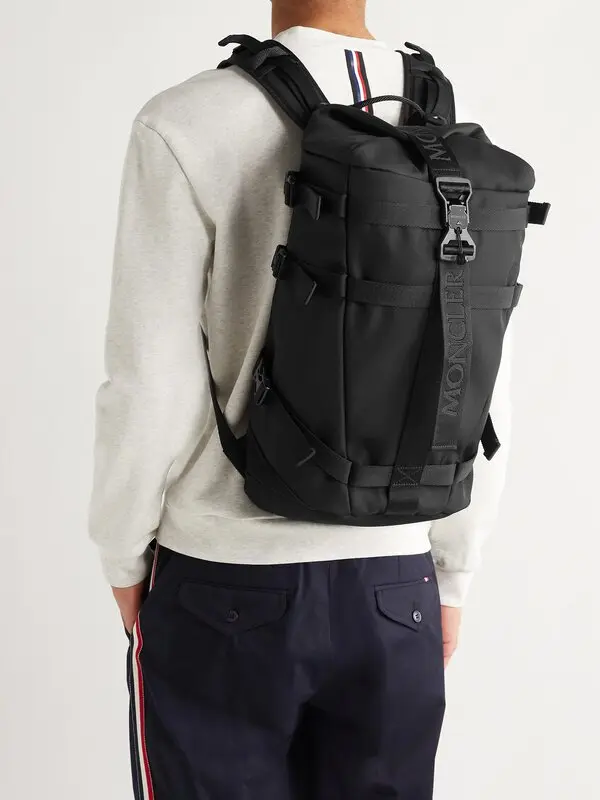 Moncler Argens Grosgrain-Trimmed Nylon-Ripstop Backpack - Black