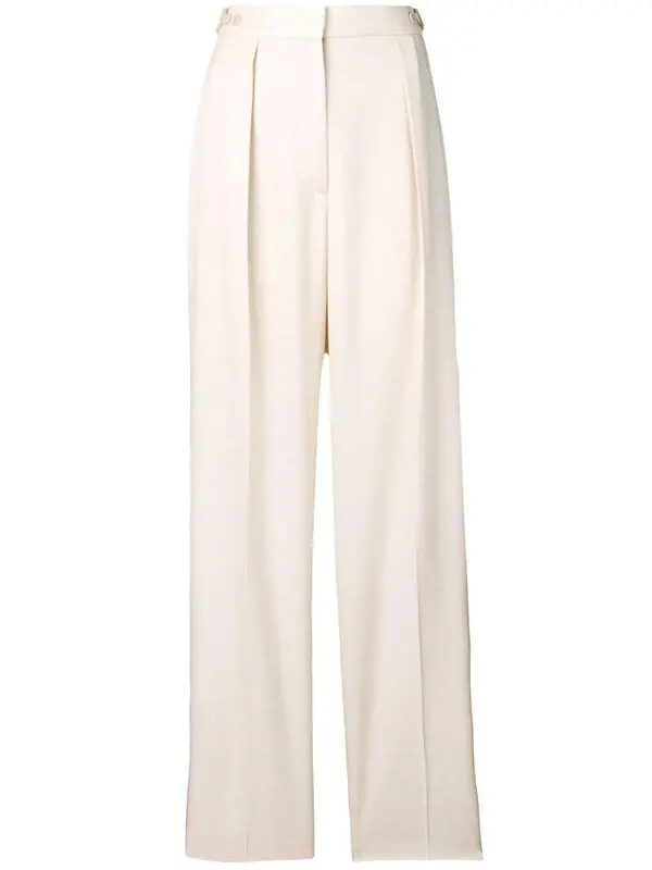 Stella McCartney High-waisted Wide-leg Linen-blend Trousers
