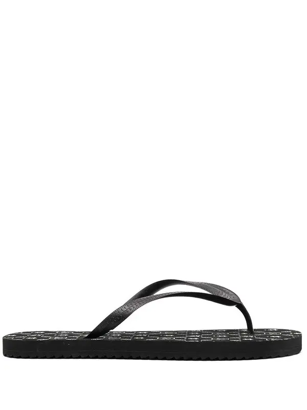 Philipp Plein Logo-Print Flip Flops In Black - 79% Off  display picture 1