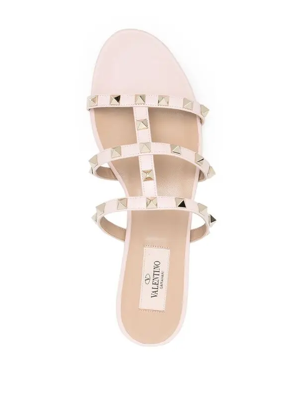 Valentino Garavani Rockstud Flat Sandals - Pink