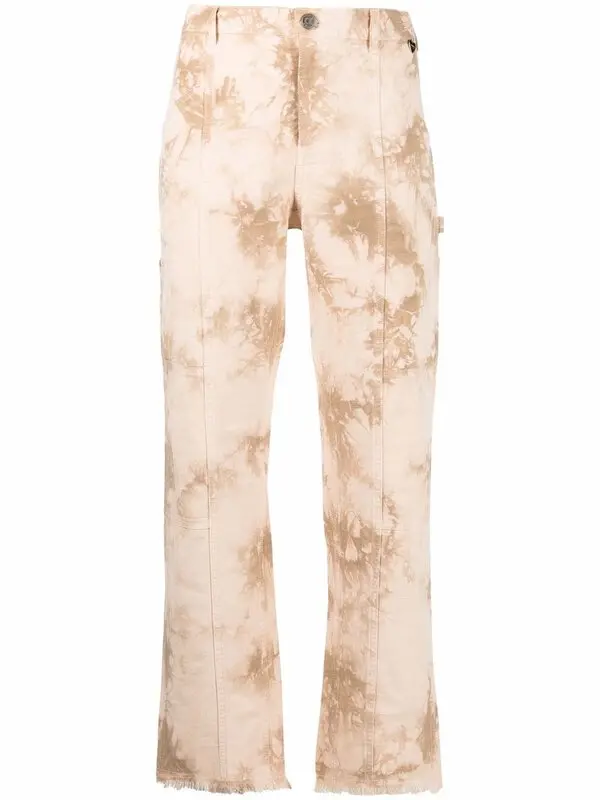 TWINSET Bleached-effect Straight Leg Jeans