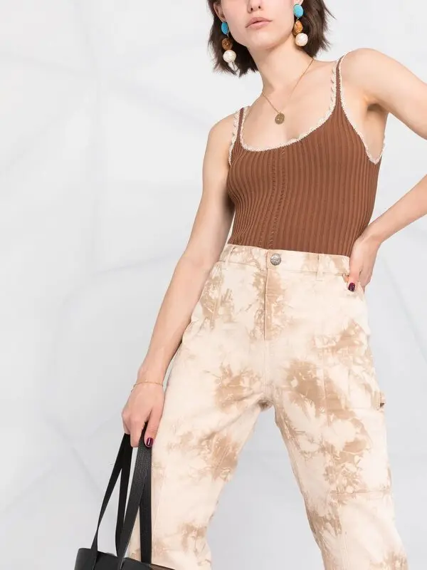 TWINSET Bleached-effect Straight Leg Jeans