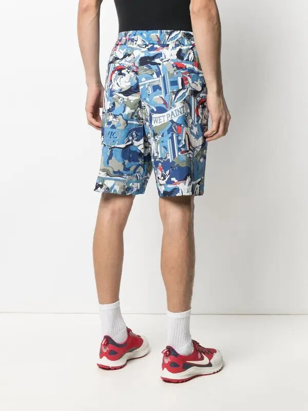 Iceberg Painterly-print Deck Shorts