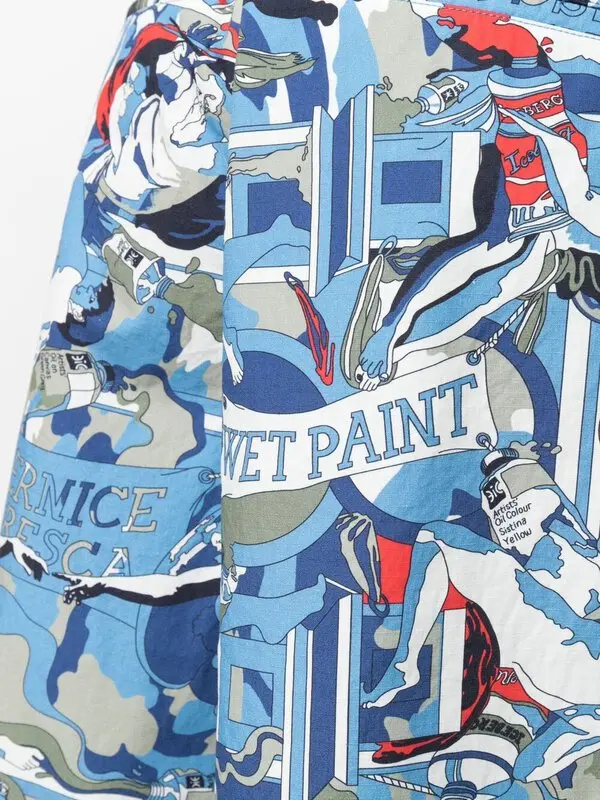 Iceberg Painterly-print Deck Shorts