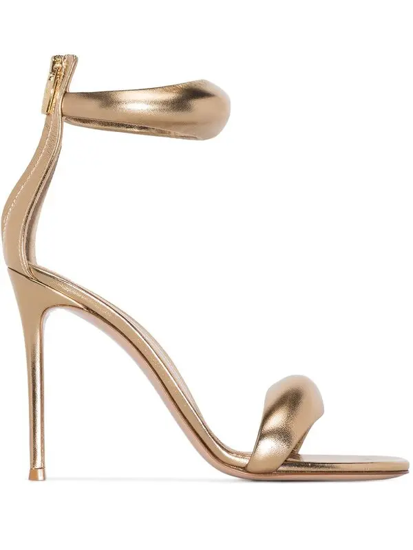 GIANVITO ROSSI 105mm Bijoux Leather Sandals - Gold