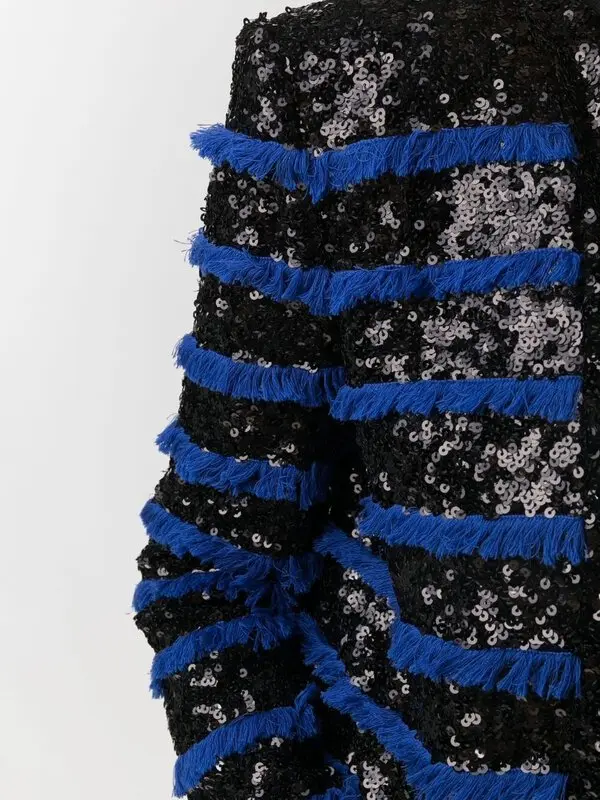 Balmain Sequin Embellished Fringed Jacket