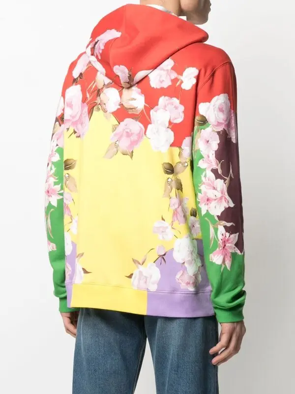 Valentino Garavani Rose-print Hoodie - Yellow
