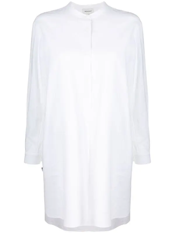 Woolrich Long-sleeve Band Collar Tunic - White