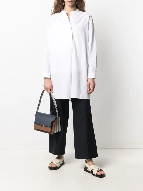 Woolrich Long-sleeve Band Collar Tunic - White