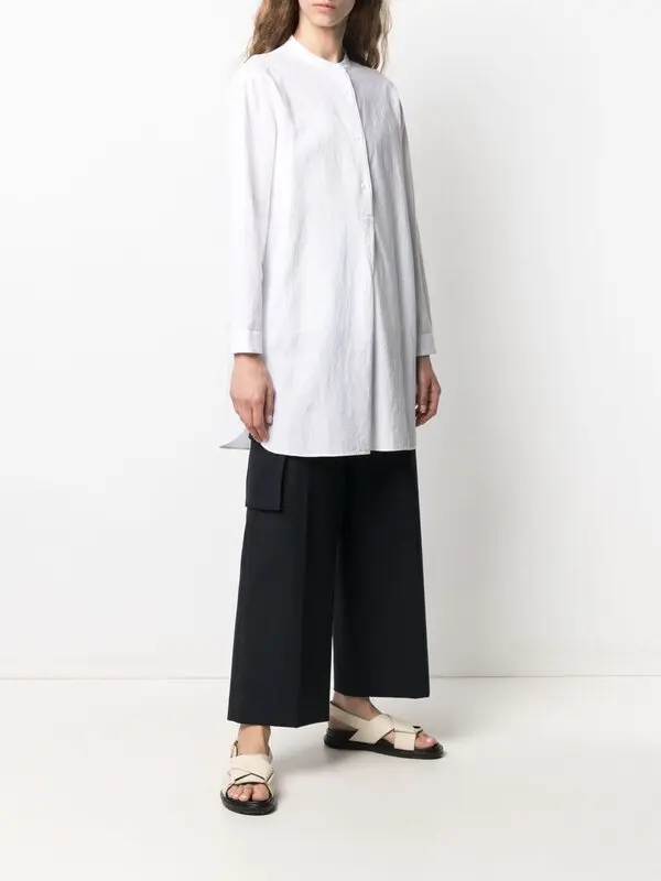 Woolrich Long-sleeve Band Collar Tunic - White