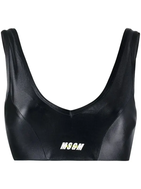 MSGM Logo-print Crop Top