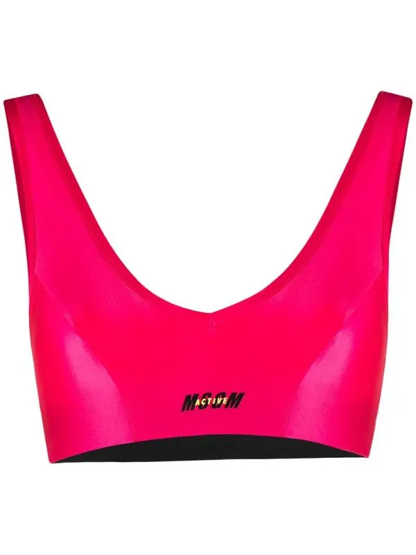 MSGM Logo-print Crop Top