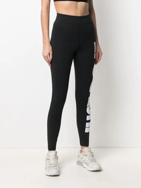 Nike High-rise Slogan Leggings - Black