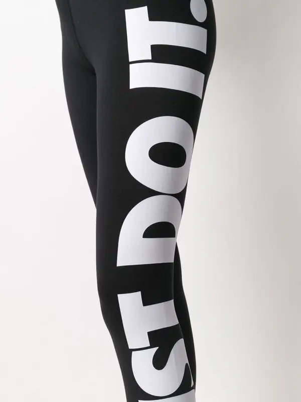 Nike High-rise Slogan Leggings - Black