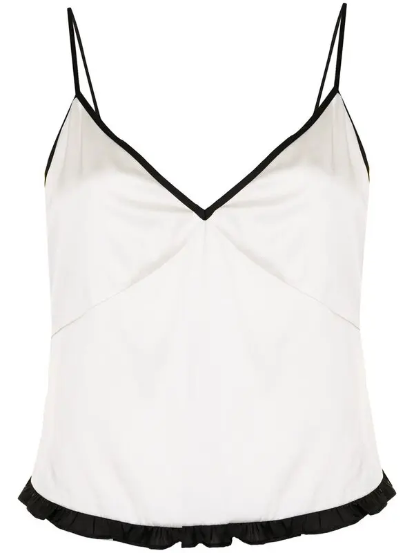 FLEUR DU MAL Silk Camisole Top - White