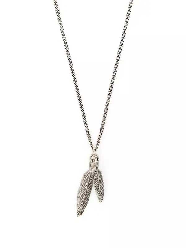 Emanuele Bicocchi Twin Feather Pendant Necklace - Gold