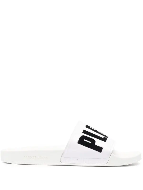 Philipp Plein Logo-print Slides - White