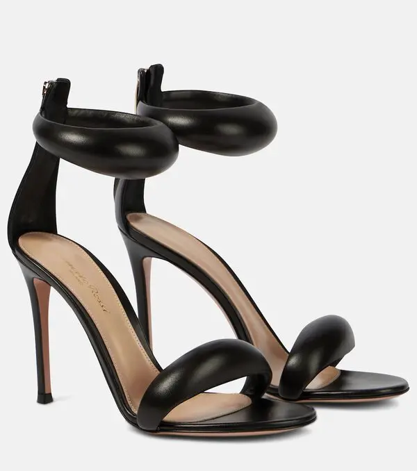 GIANVITO ROSSI Bijoux 105 Leather Sandals - Black