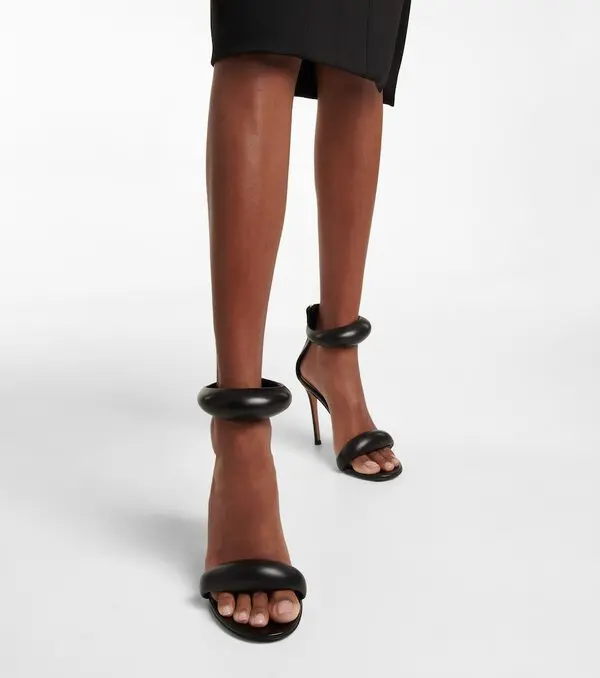 GIANVITO ROSSI Bijoux 105 Leather Sandals - Black