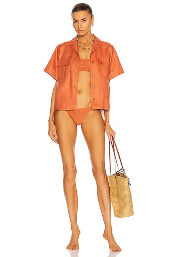 Jade Swim Ava Bandeau Top In Rust