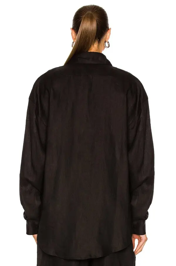 AEXAE Linen Woven Shirt - Black