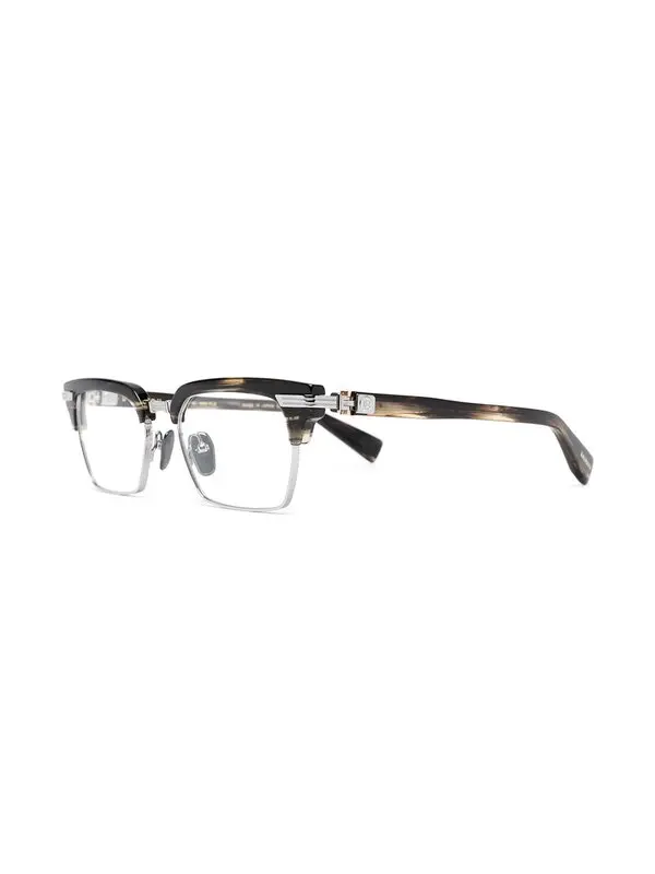 Balmain Legion Ii Rectangle-frame Glasses - Brown