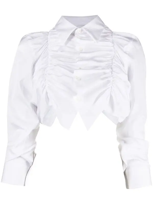 Comme Des Garçons Ruched Asymmetric Shirt - White