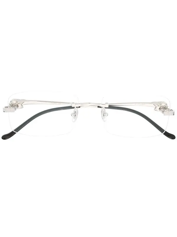 CARTIER Panthère Rectangle-frame Glasses
