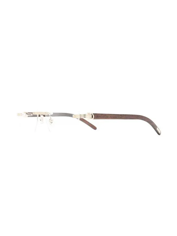 CARTIER C De Rectangle-frame Glasses - Brown