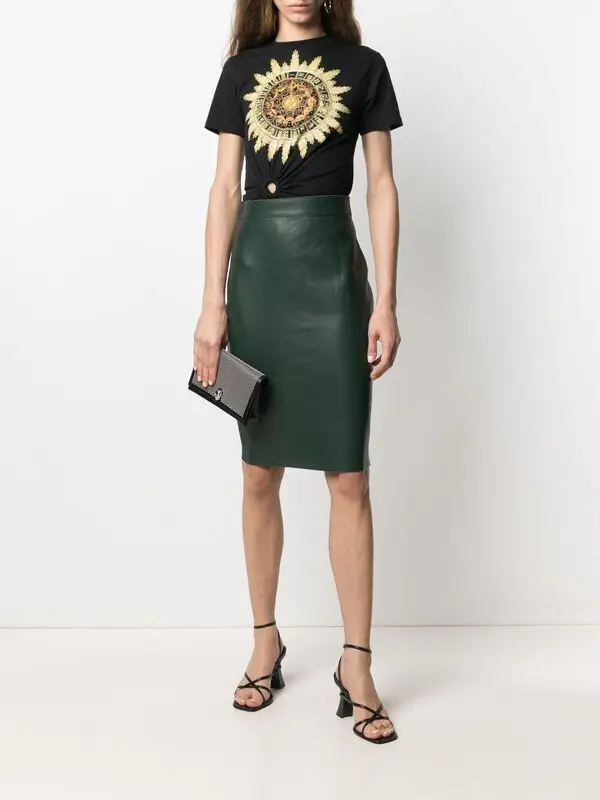 Dsquared2 Leather After Dark Pencil Skirt In Green 60% Off