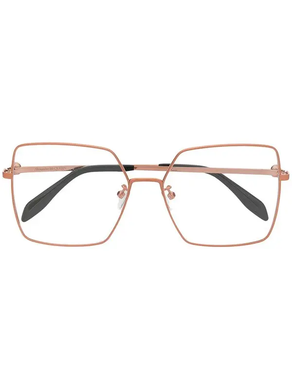 Alexander McQueen Oversized Glasses - Gold