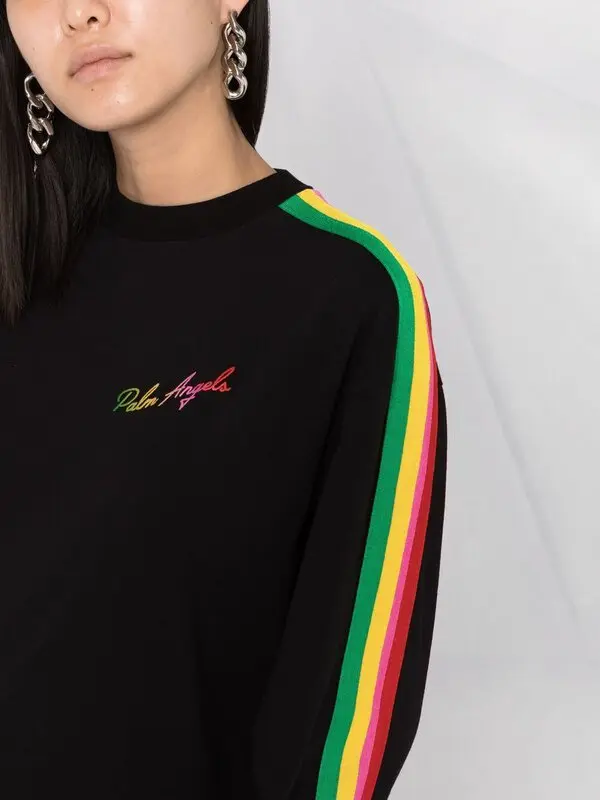 Palm Angels Asymmetric Long-sleeve Dress