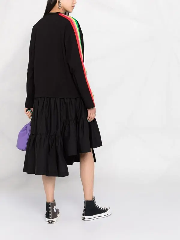 Palm Angels Asymmetric Long-sleeve Dress